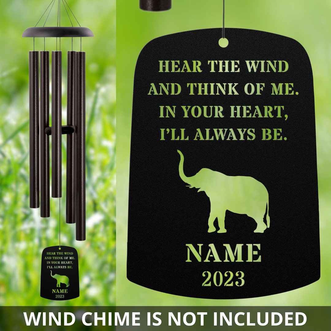 Elephant Wind Chime Sail Elephant Memorial Elephant Loss Gift Sympathy ...