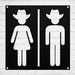 Cowboy Cowgirl Bathroom Metal Sign, Western Restroom Decor - Etsy