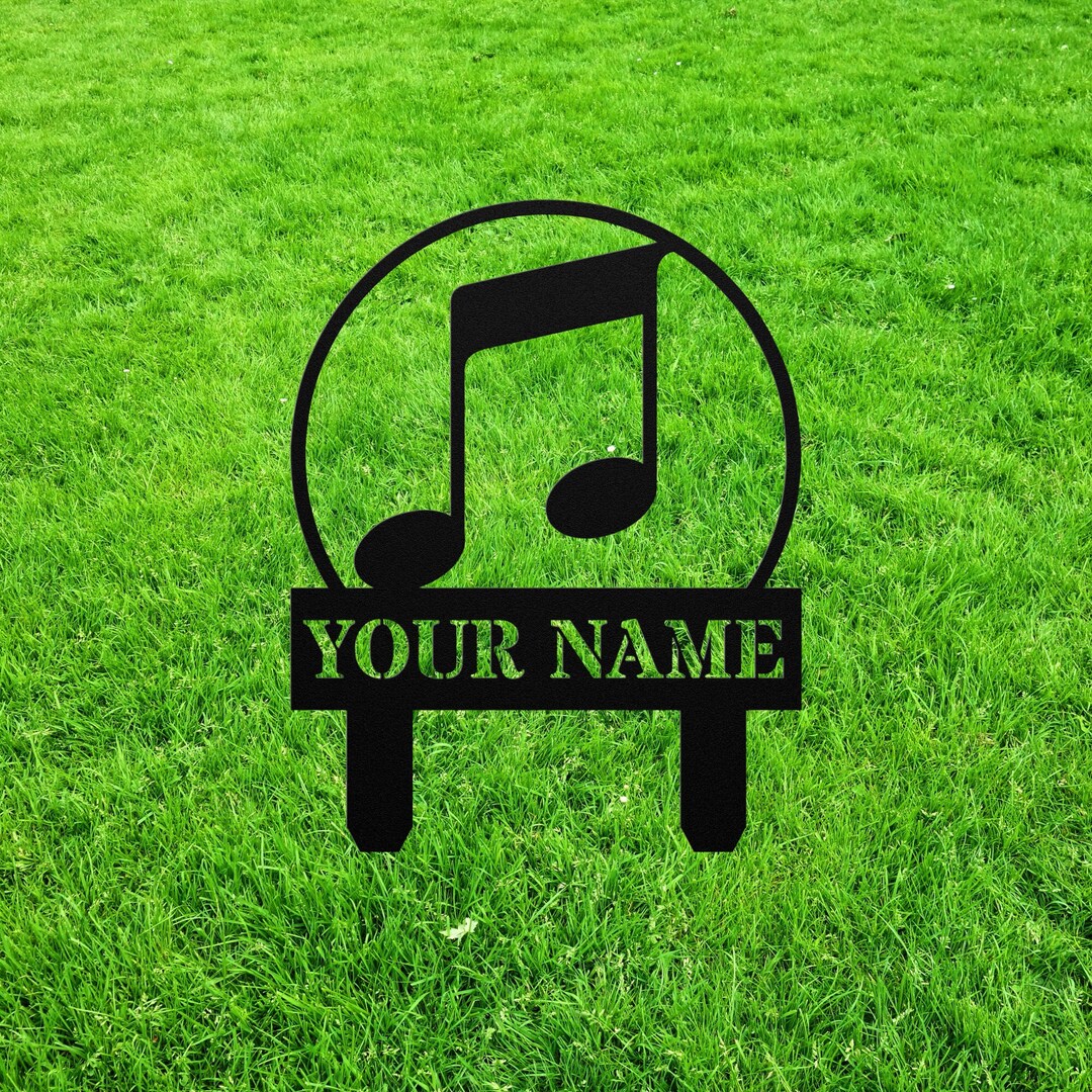 Custom Music Notes Yard Sign Stake Personalized Music Teacher Garden ...