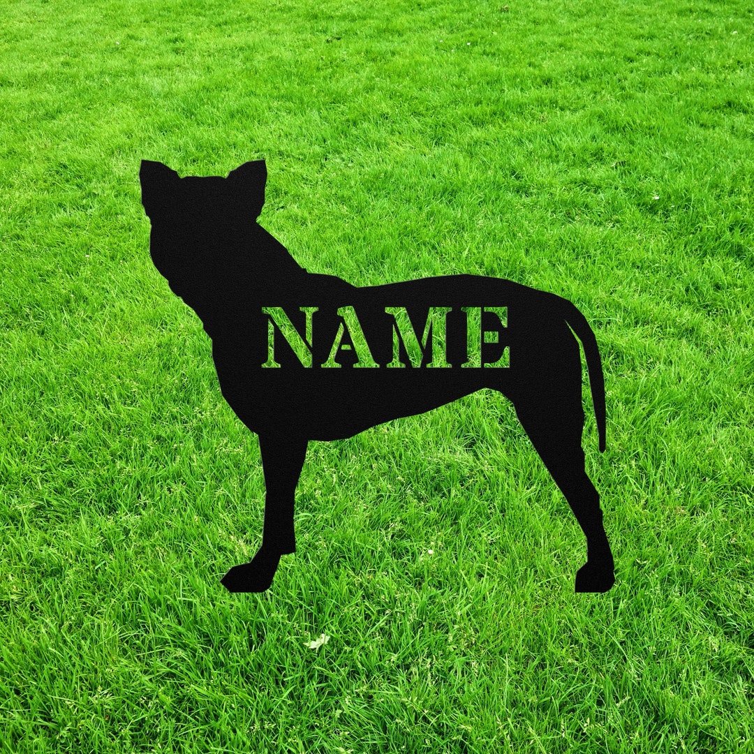 Pitbull Figurine, Pitbull Sculpture, Pitbull Silhouette Statue Stake ...
