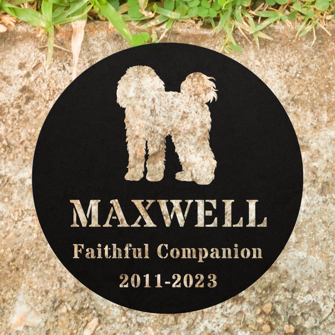 Goldendoodle Memorial Stone Metal Sign Loss Gift Dog Tombstone Garden ...