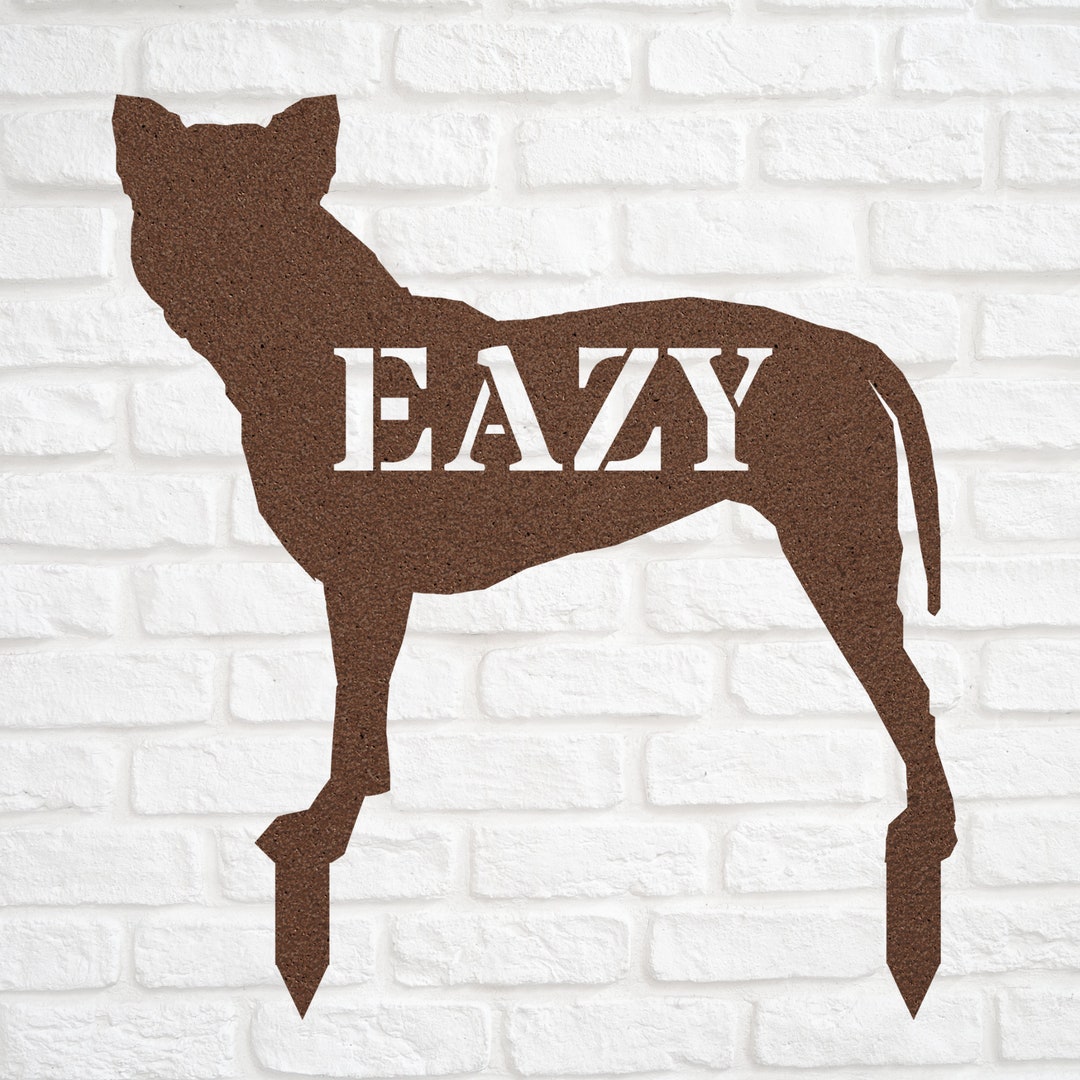 Personalized Pitbull Garden Statue Stake, Custom Pitbull Outdoor Yard ...