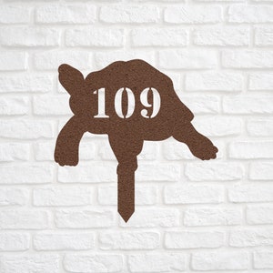 Galapagos Tortoise House Number Sign Yard Address Plaque Garden Lawn ...