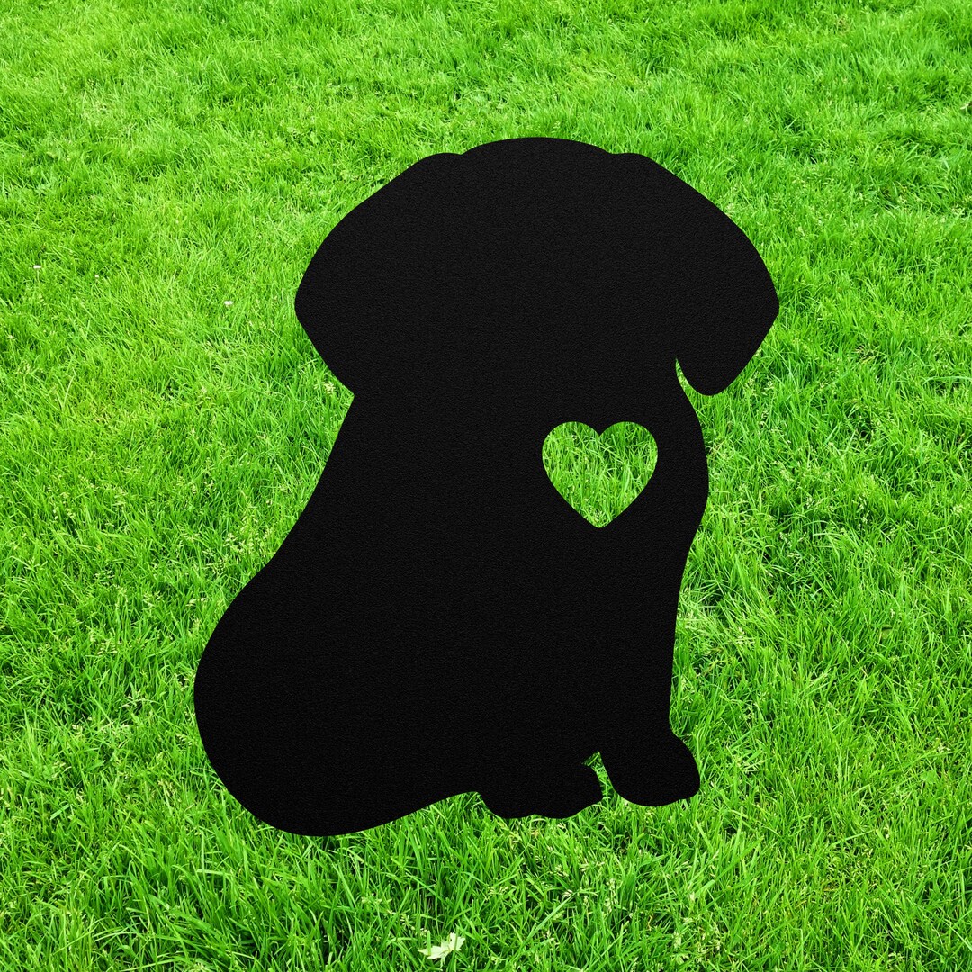 Personalized Puggle Garden Statue Stake, Custom Puggle Outdoor Yard Art ...