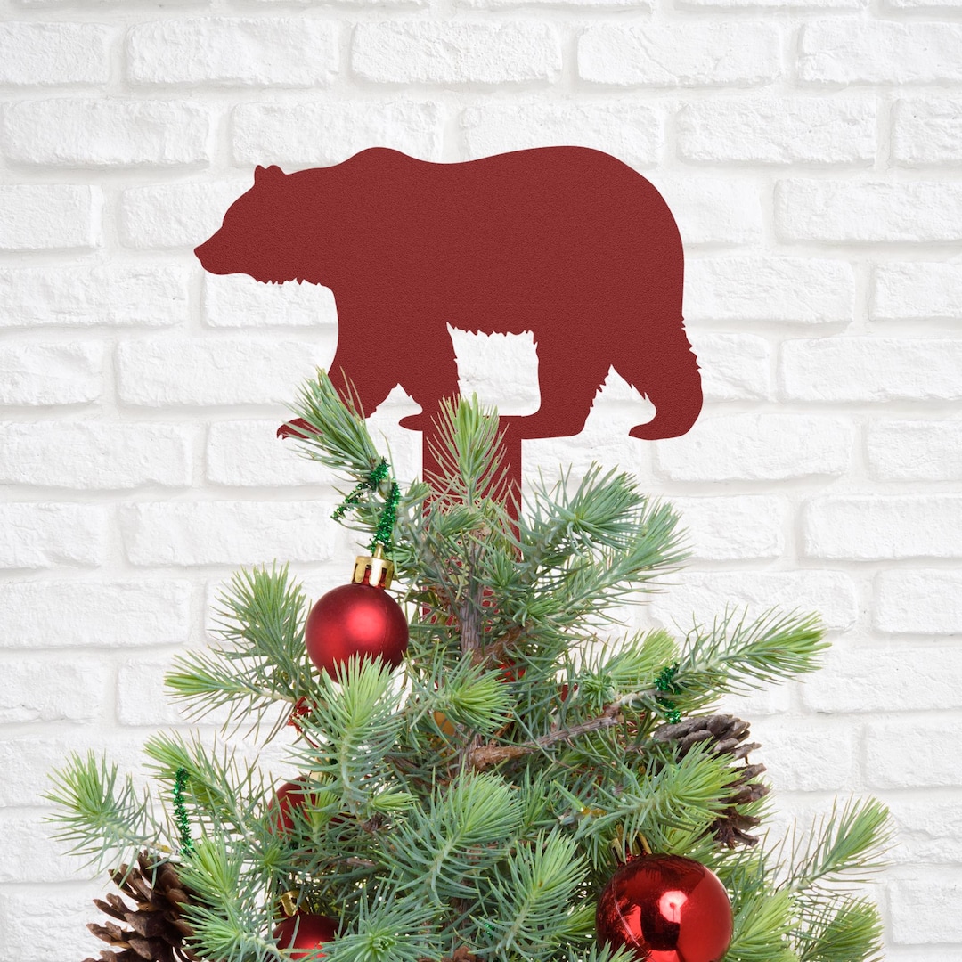 Bear Tree Topper - Red Metal Tree Topper - Etsy