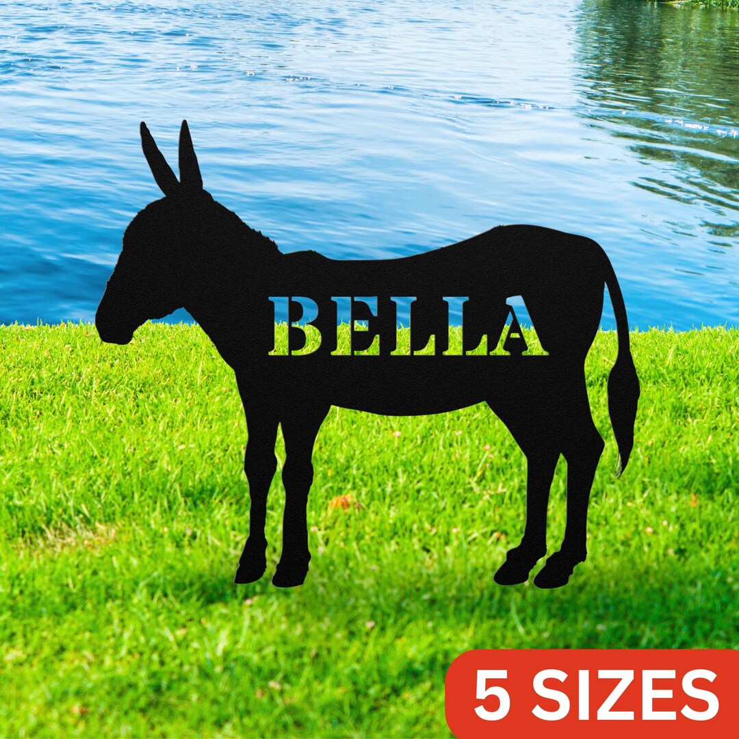 Donkey Memorial Stake Loss of Donkey Wind Chime Heart Grave Marker ...