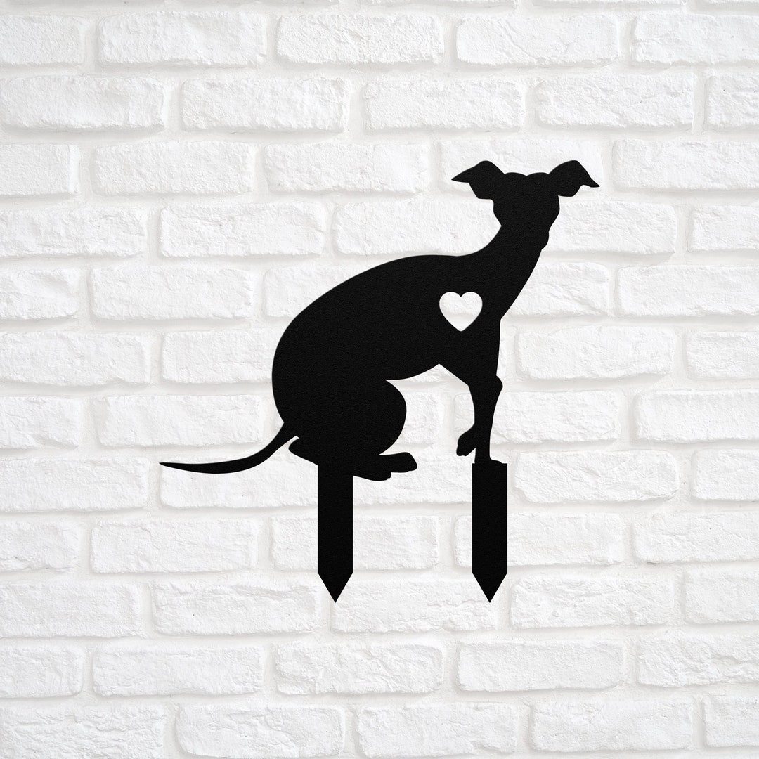 Personalized Whippet Garden Statue Stake, Custom Whippet Outdoor Yard ...