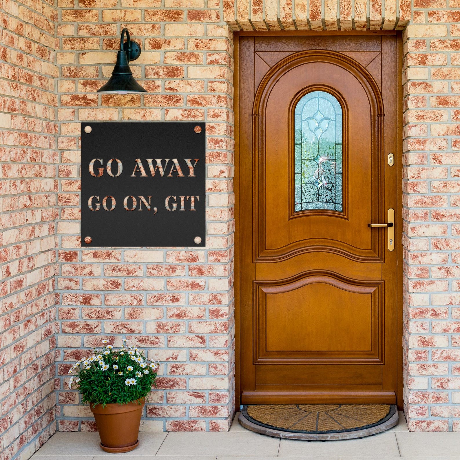 Go Away Go on Git Sign, Funny Welcome Farmhouse Wall Decor Modern Wall ...