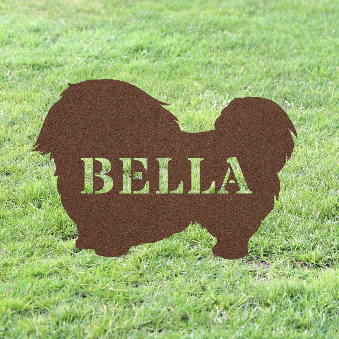 Personalized Pekingese Dog Yard Statue Stake, Custom Pekingese Outdoor ...