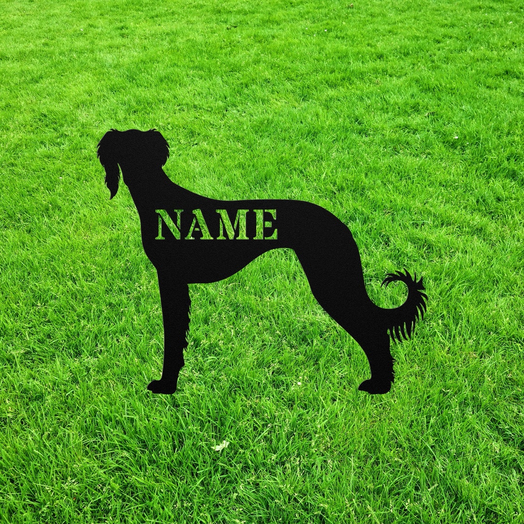 Personalized Saluki Yard Statue Stake, Custom Saluki Outdoor Garden Art ...