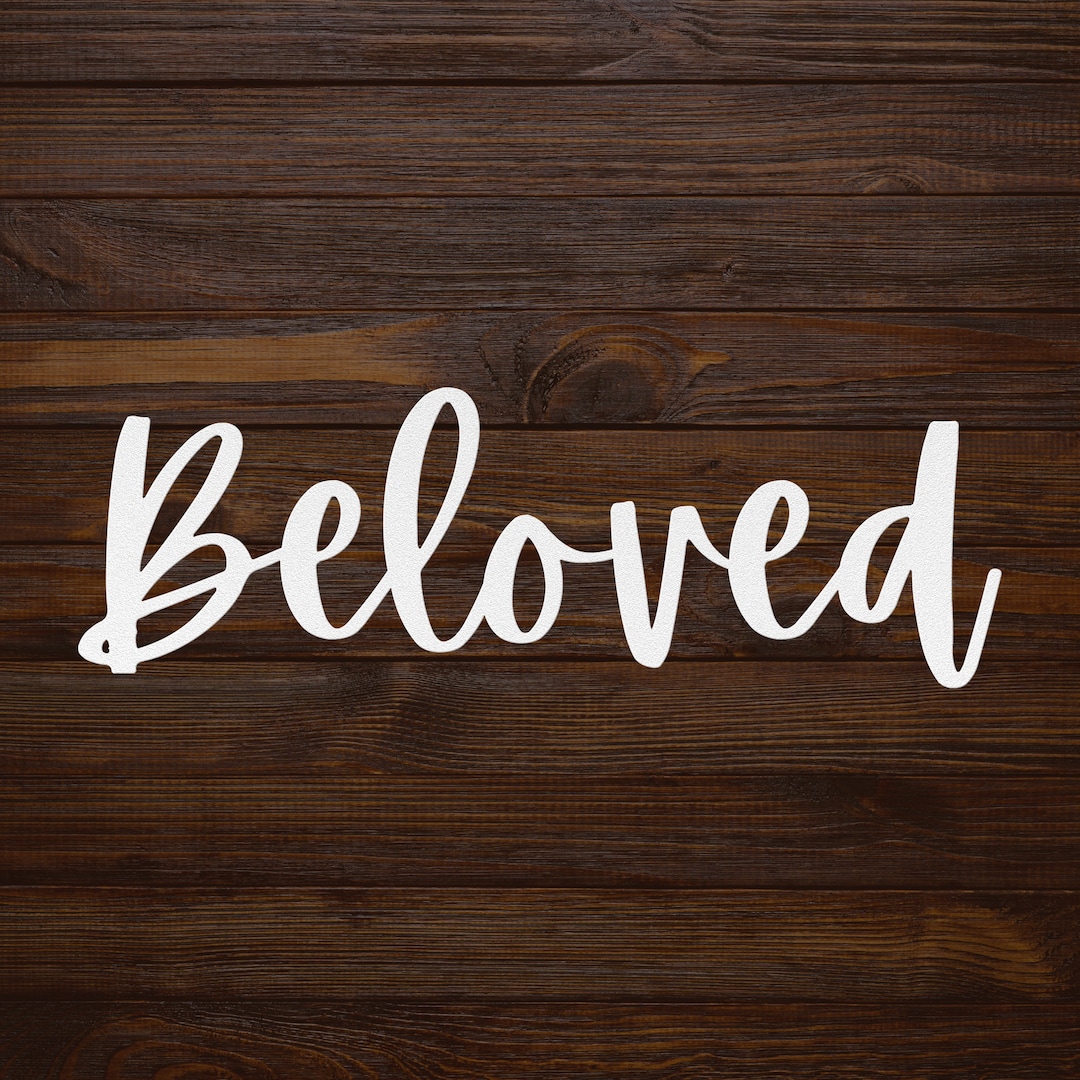 Beloved Metal Sign Gift Word Wall Art Script Word Art Decor Gift ...