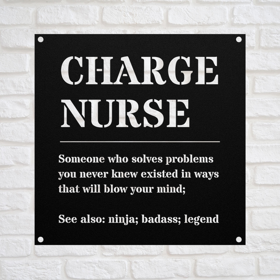 Funny Charge Nurse Gift Metal Sign for Women and Men, for Birthday ...