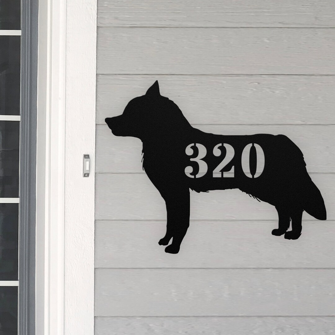 Personalized Husky Address House Number Sign Metal Wall Art, Custom ...