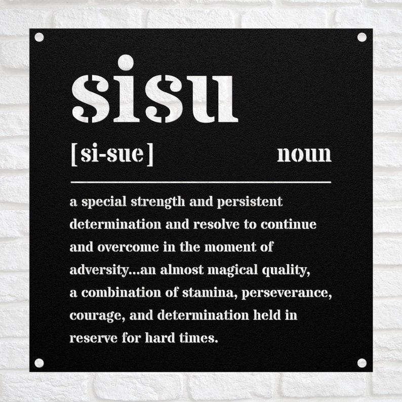 Sisu Definition Metal Sign Wall Art, Finnish Finland Sisu Sign, Sisu ...