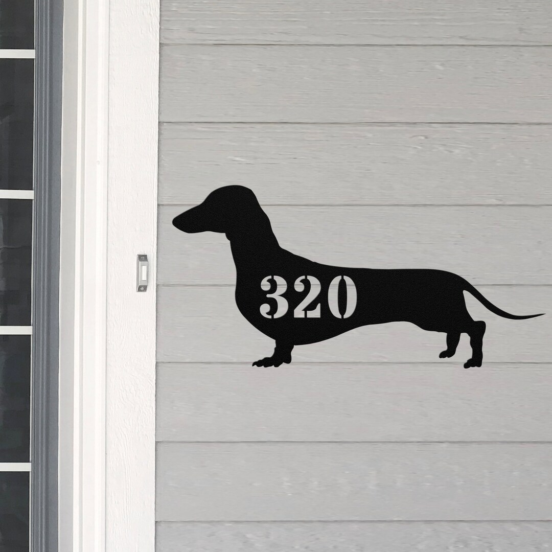 Personalized Weiner Dog Dachshund Address House Number Sign Metal Wall ...