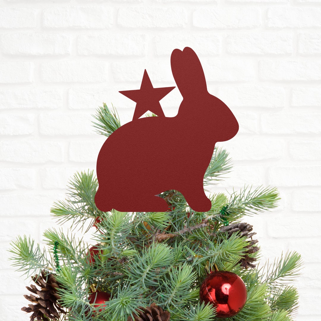 Rabbit Tree Topper Christmas Holiday Decoration, Custom Rabbit Outdoor ...