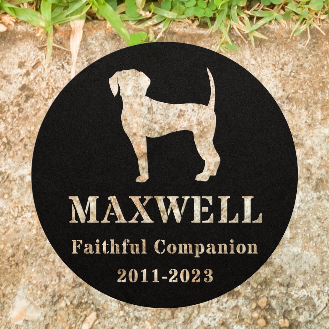 Beagle Memorial Stone Metal Sign Loss Gift Dog Tombstone Garden ...