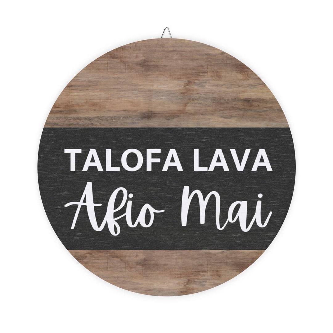 Talofa Lava Sign With Samoan Gift Door Hanger Wood Sign Front Door ...
