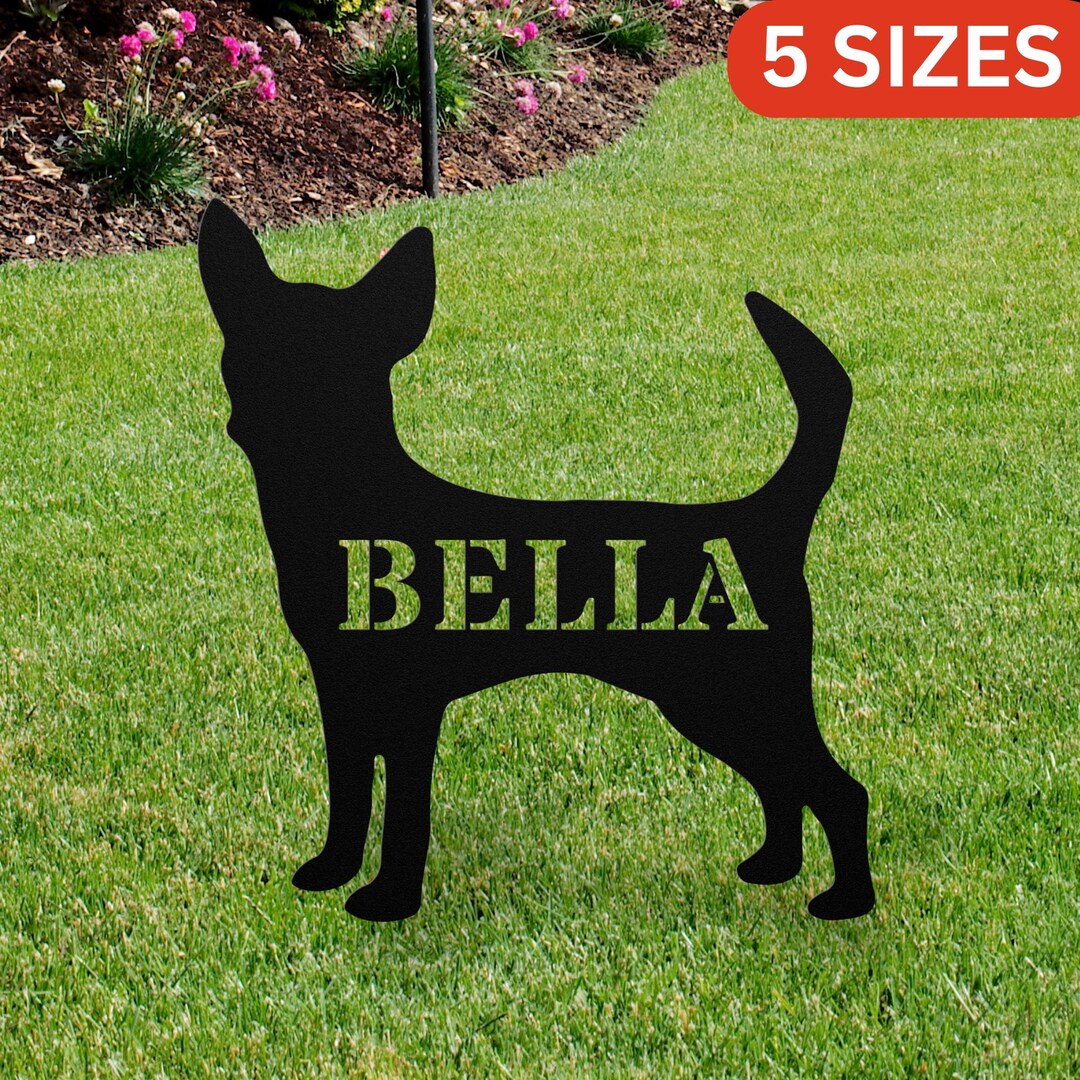 Personalized Chihuahua Silhouette Metal Art Garden Decor Gifts ...