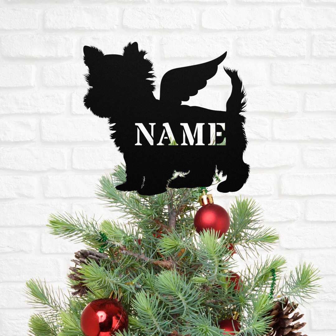 Yorkie Poo Tree Topper Christmas Holiday Decoration Ornament Dog Gift ...