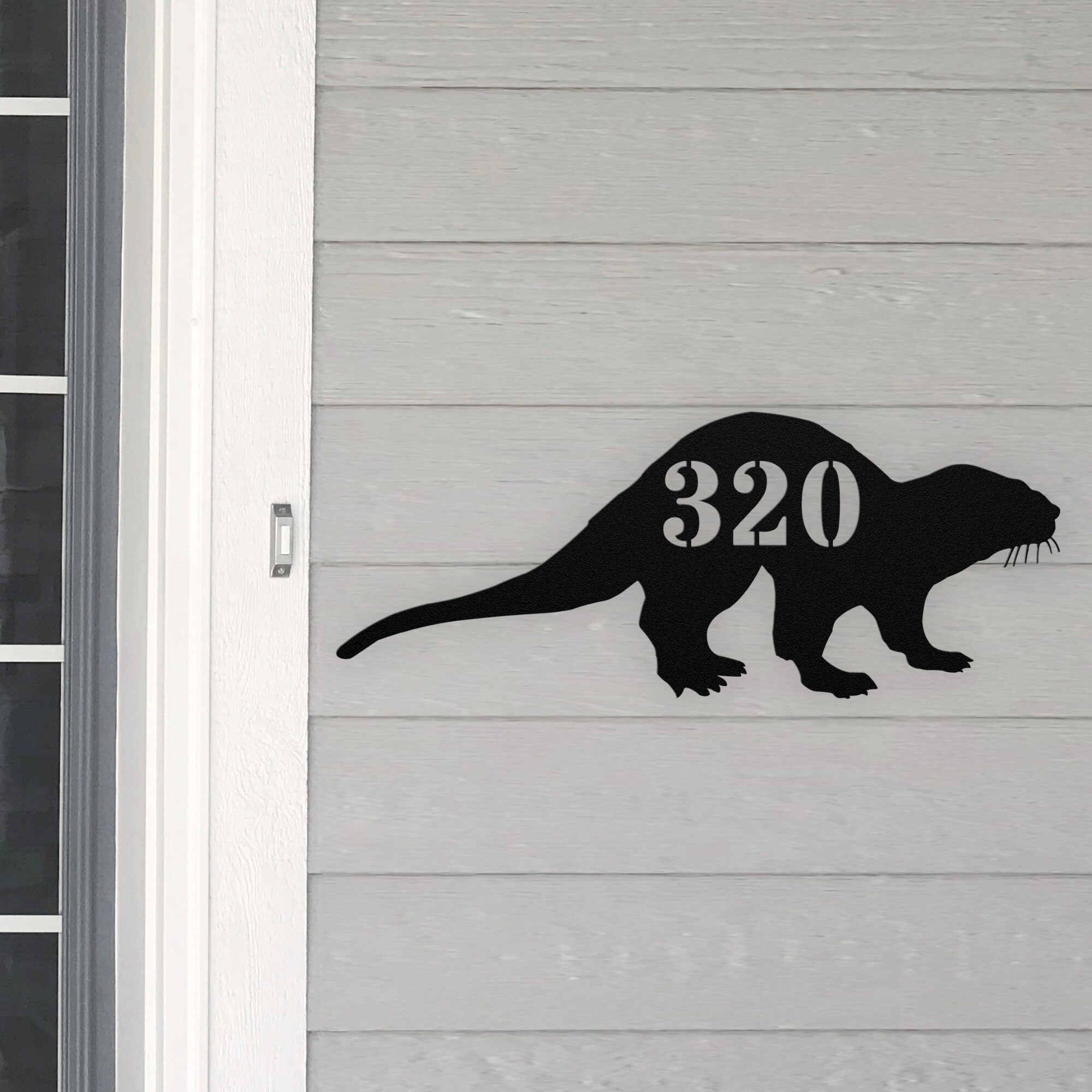 Personalized Sea Otter Address House Number Sign Sea Coastal Metal Wall ...