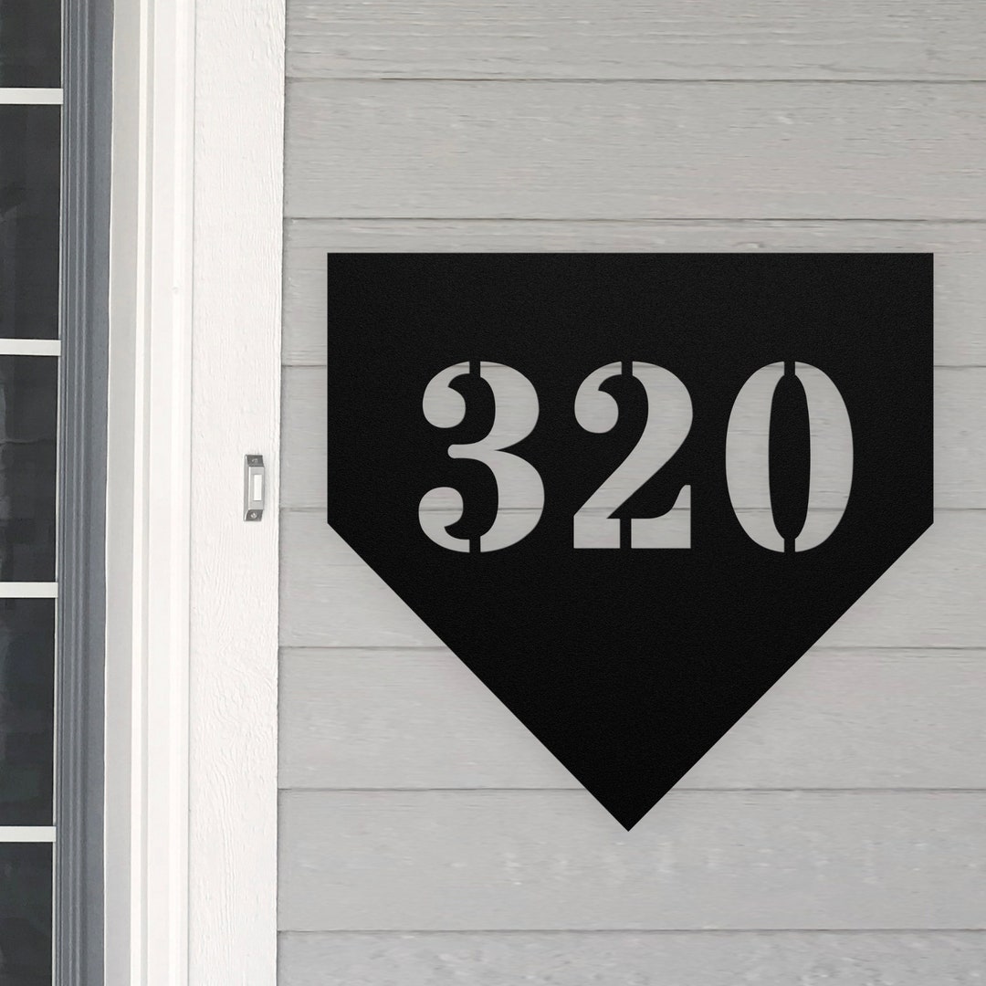 Personalized Home Plate Baseball Address House Number Sign Metal Wall ...