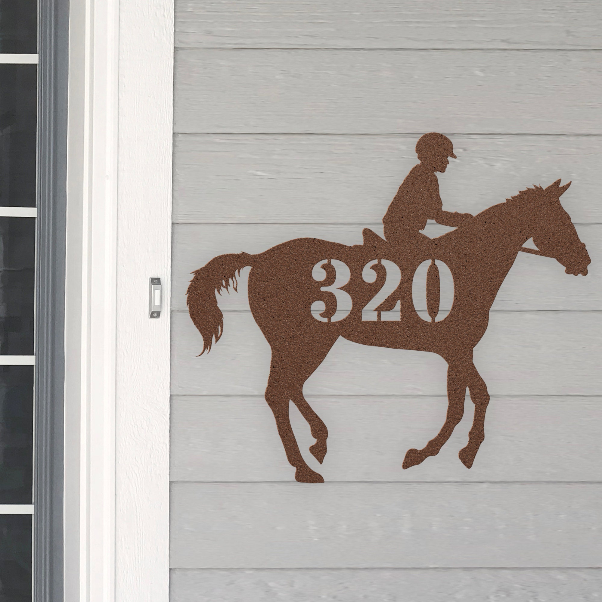 Personalized Jockey Horse Derby Racing Address House Number Sign Metal ...