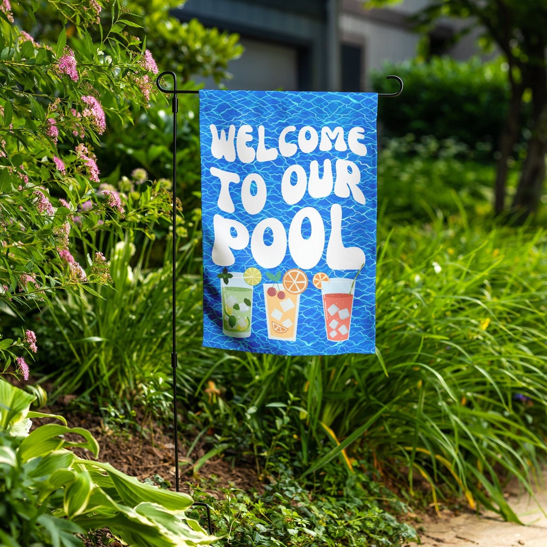 Welcome to Our Pool Flag, Pool House Flag, Pool Garden Flag, Pool Decor ...