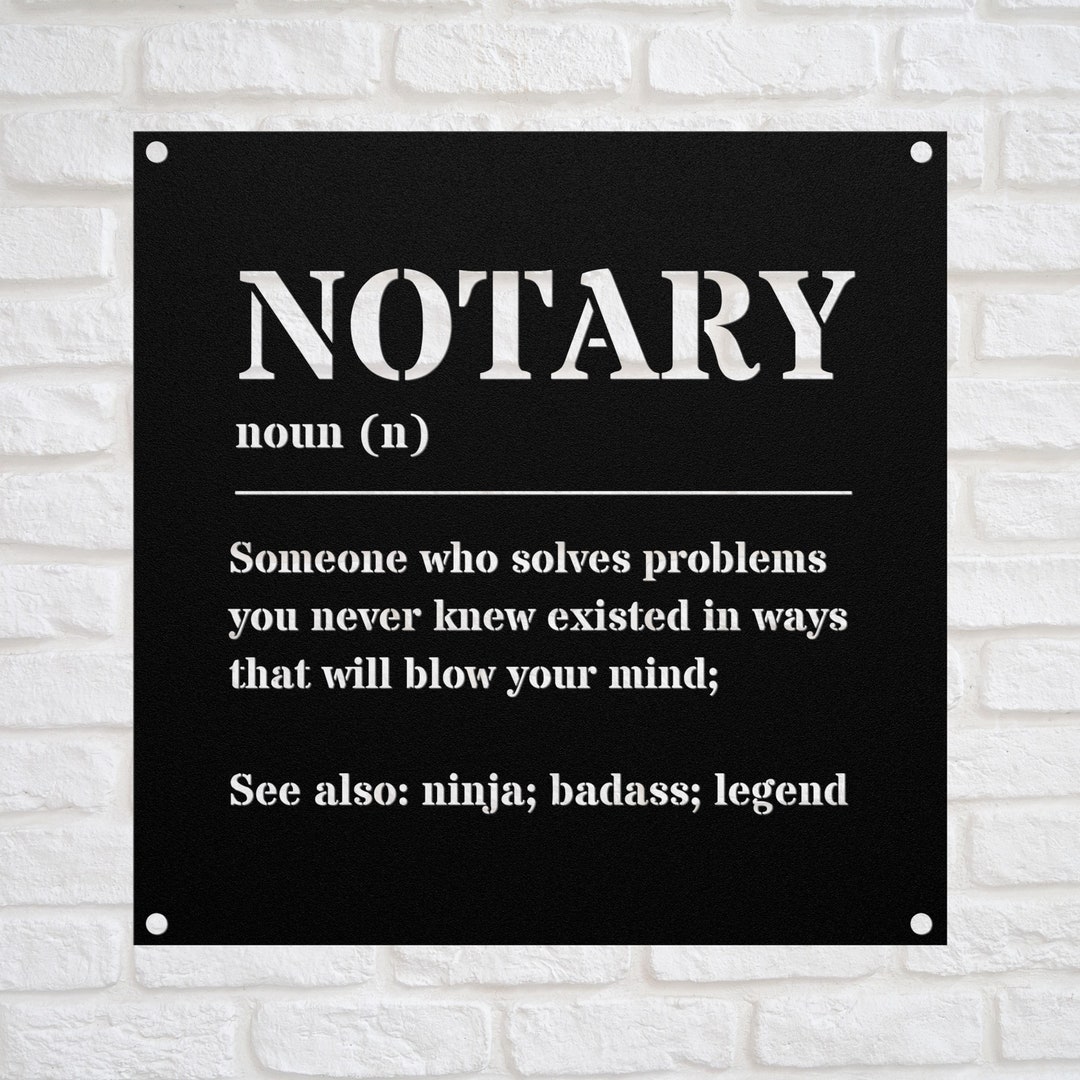 Funny NOTARY Gift Metal Sign for Men and Women L for Birthday ...