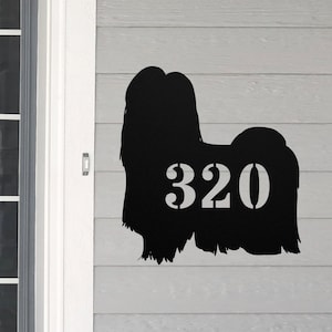 Personalized Shih Tzu Address House Number Sign Metal Wall Art, Custom ...