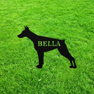 Personalized Miniature Pinscher Yard Statue Stake, Custom Min Pin Dog ...
