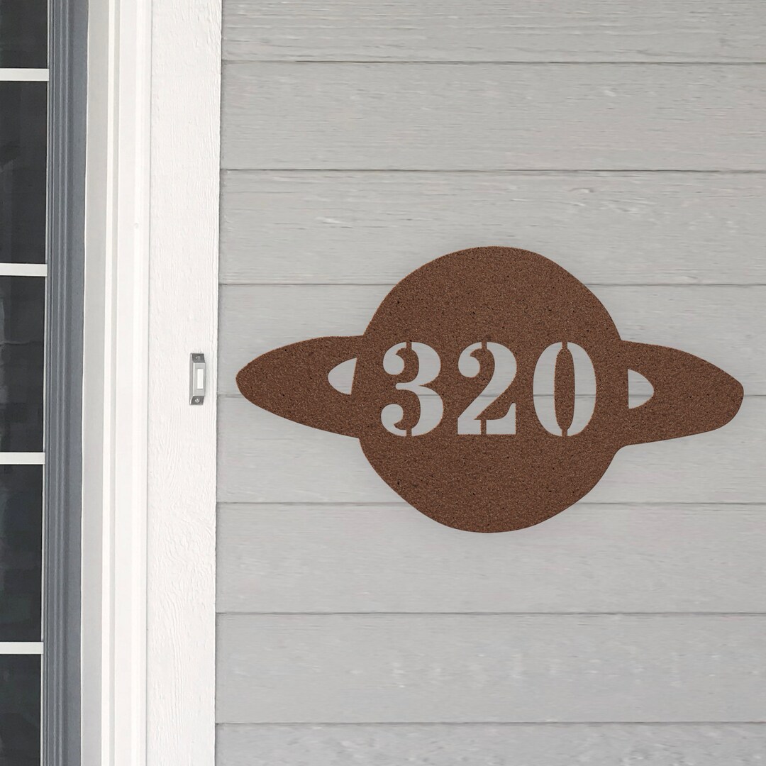 Personalized Planet Address House Number Sign Universe Metal Wall Art ...