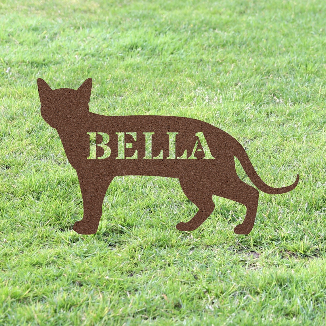 Personalized Siamese Cat Yard Statue Stake, Custom Siamese Cat Outdoor ...
