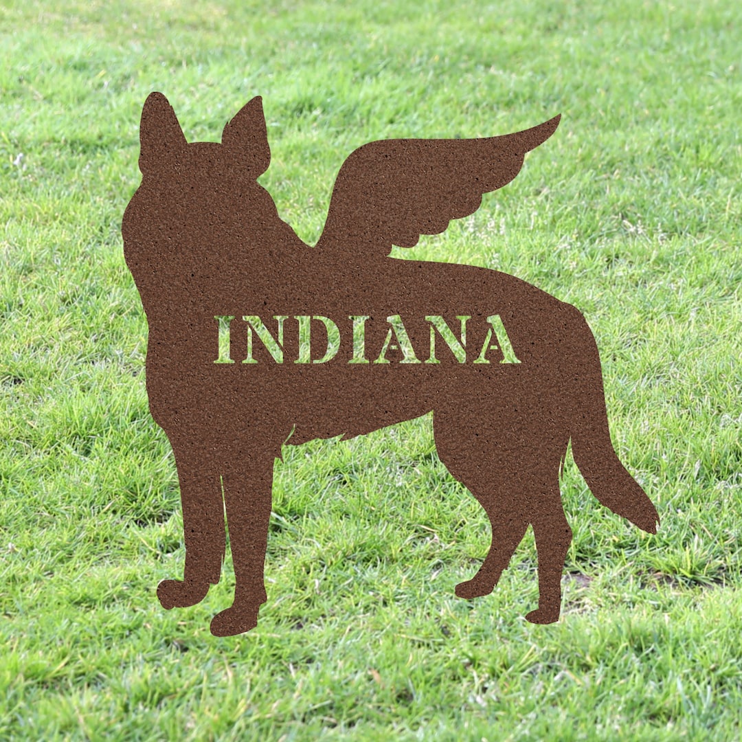 German Shepherd Angel Wings Statue Figurine for Garden Stone Memorial ...