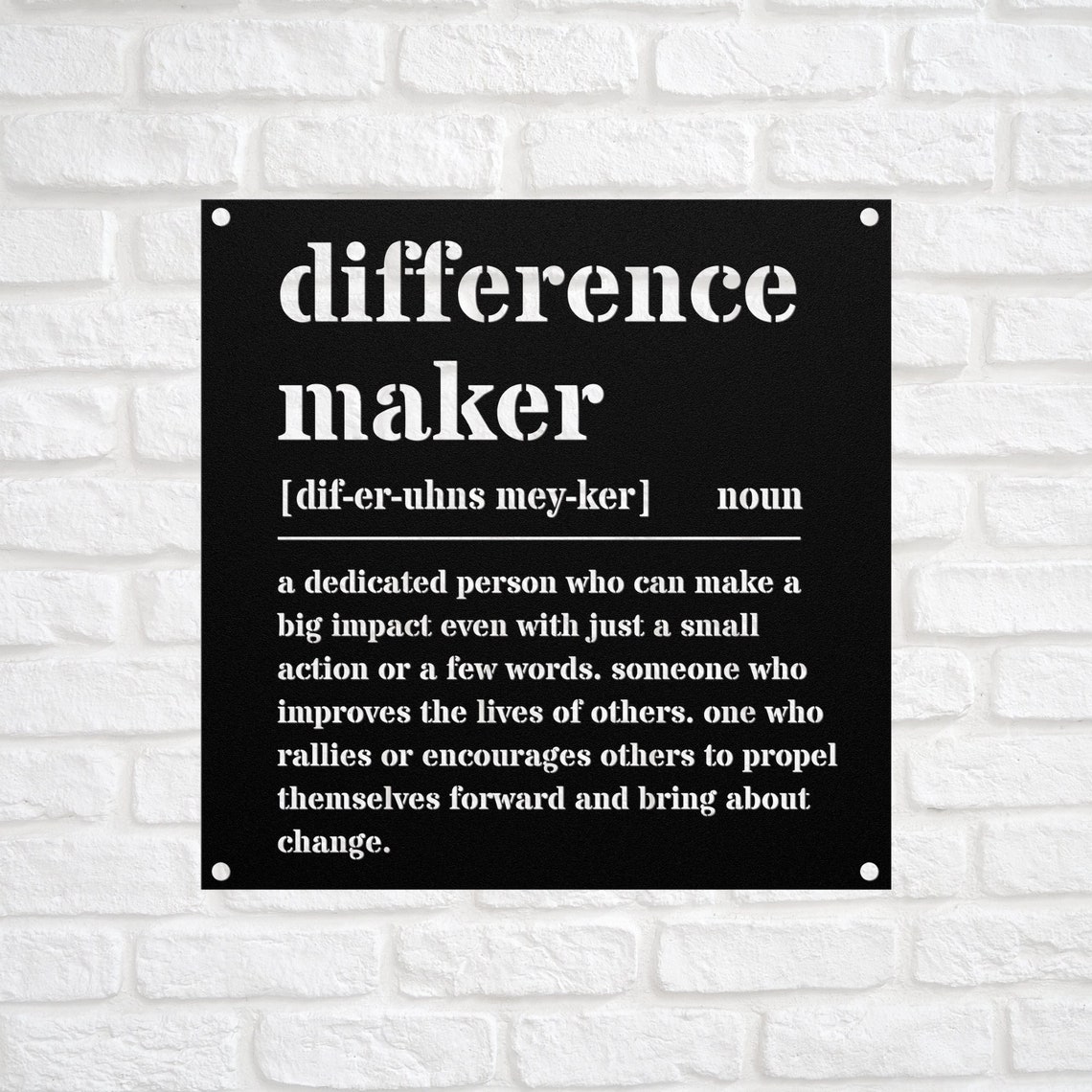 Difference Maker Definition Sign, Minimal Metal Sign, Gift for Sister, Best Friend Gift, Mentor ...