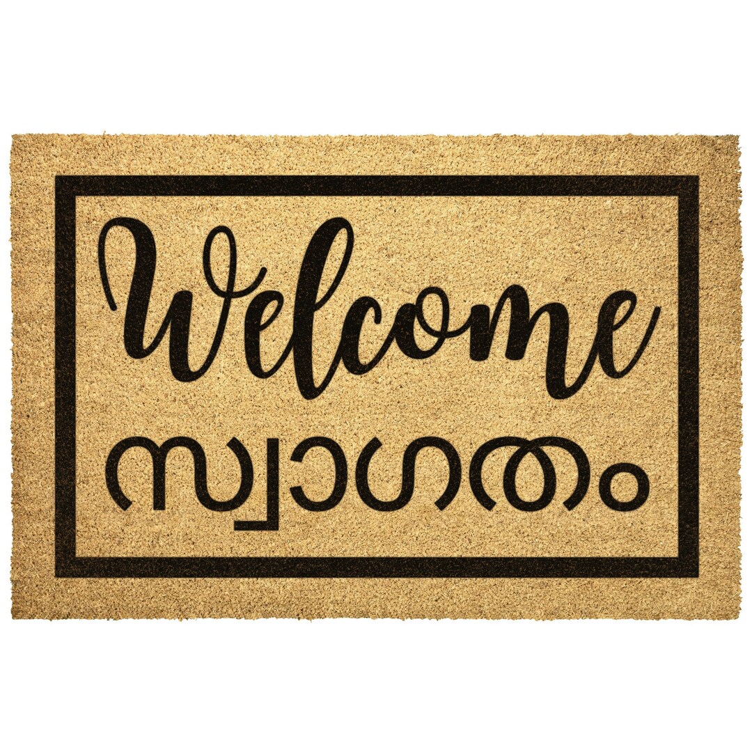 Malayalam Doormat Welcome Outdoor Rug Coir Kerala Door Mat Decor ...