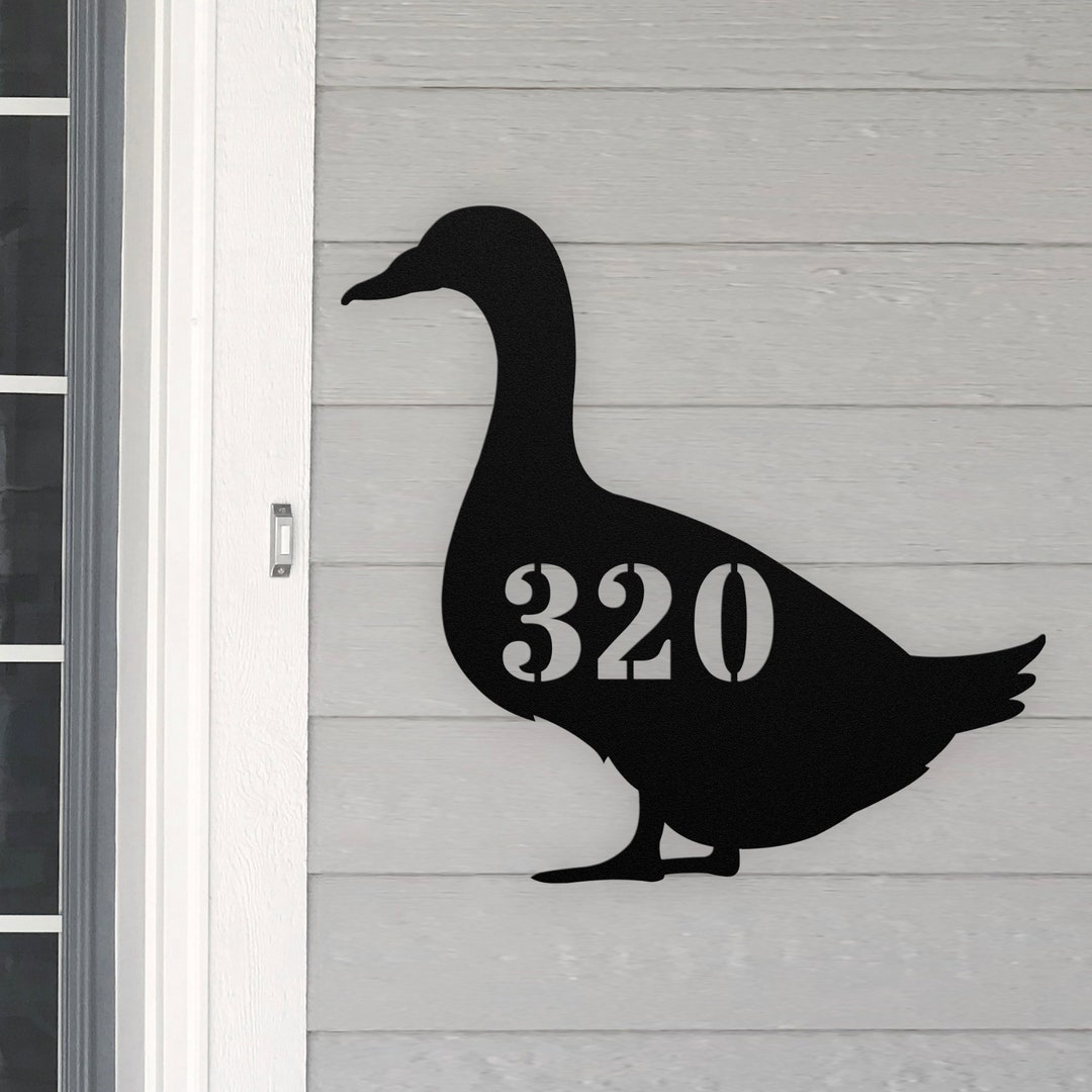 Personalized Duck Address House Number Sign Metal Wall Art, Custom ...