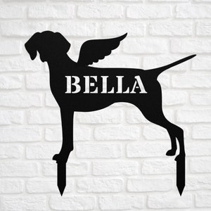 English Pointer Angel Wings Statue Figurine for Garden Stone Memorial ...