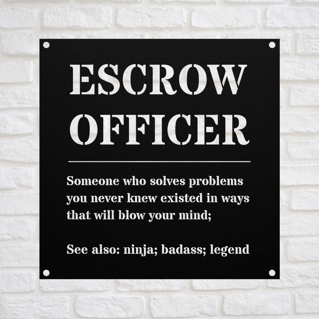 Personalized Escrow Officer Gift Metal Sign for Men and Women L for ...