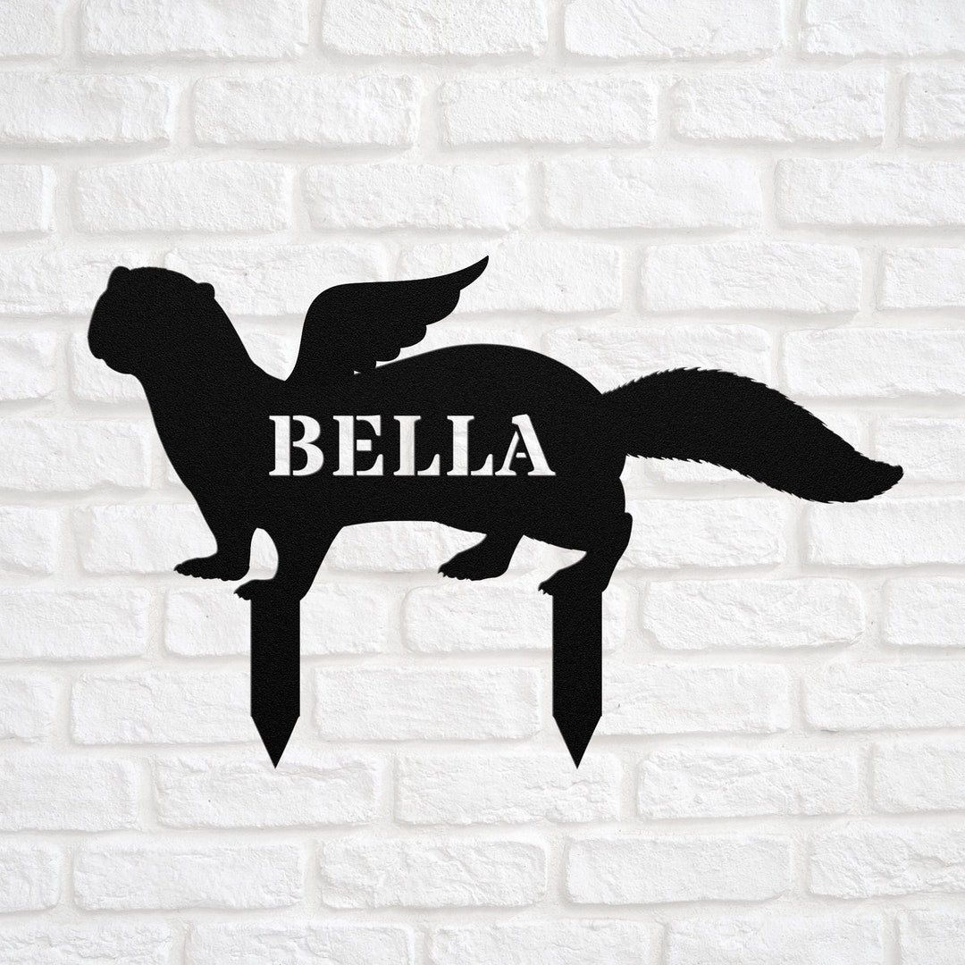 Ferret Angel Wings Memorial Stake Loss of Ferret Wind Chime Heart Grave ...