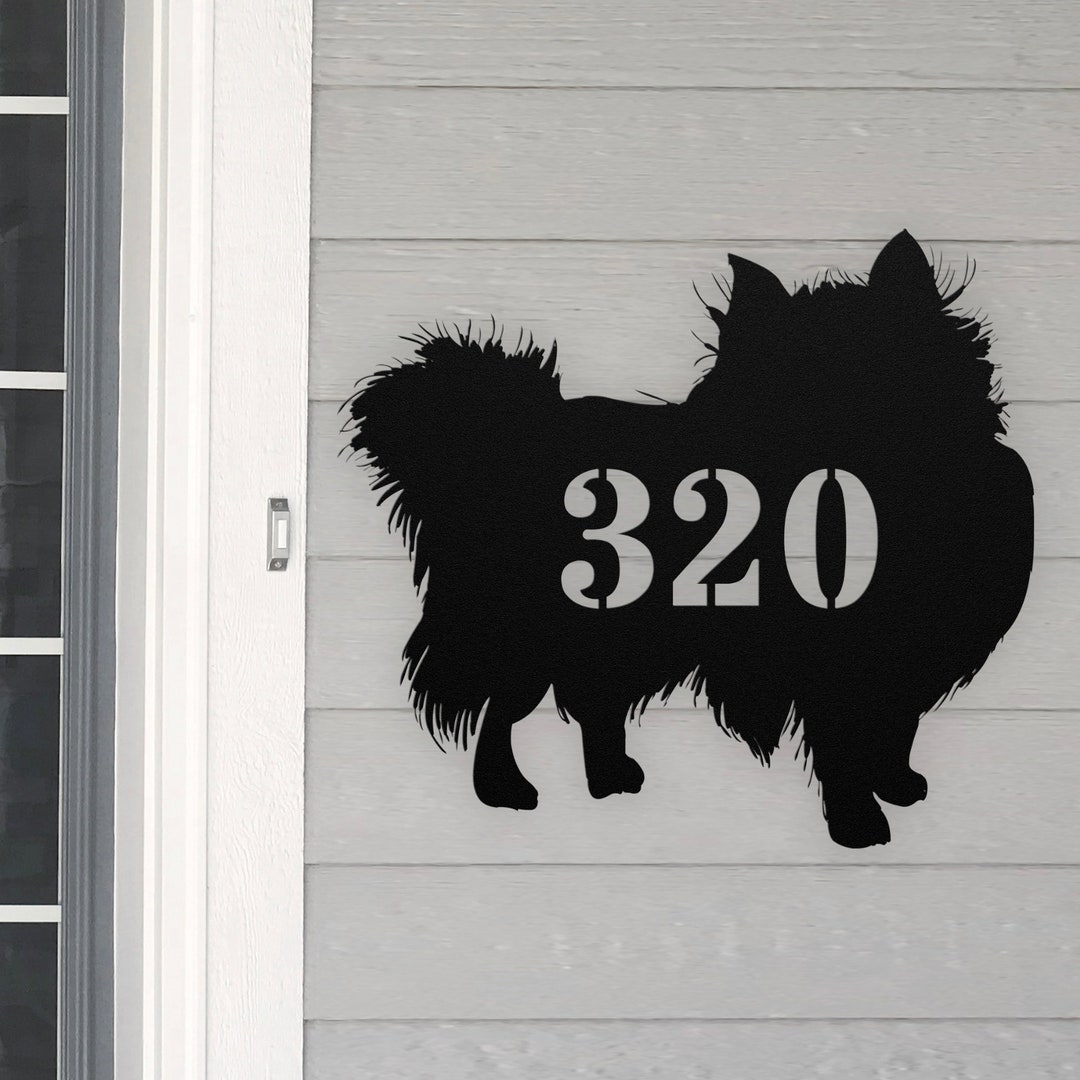 Personalized Pomapoo Address House Number Sign Metal Wall Art, Custom ...