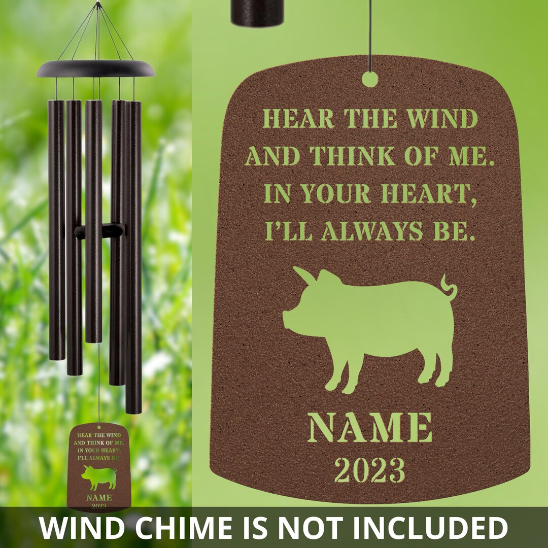 Pig Wind Chime Sail Pig Memorial Pig Loss Gift Sympathy Bereavement ...