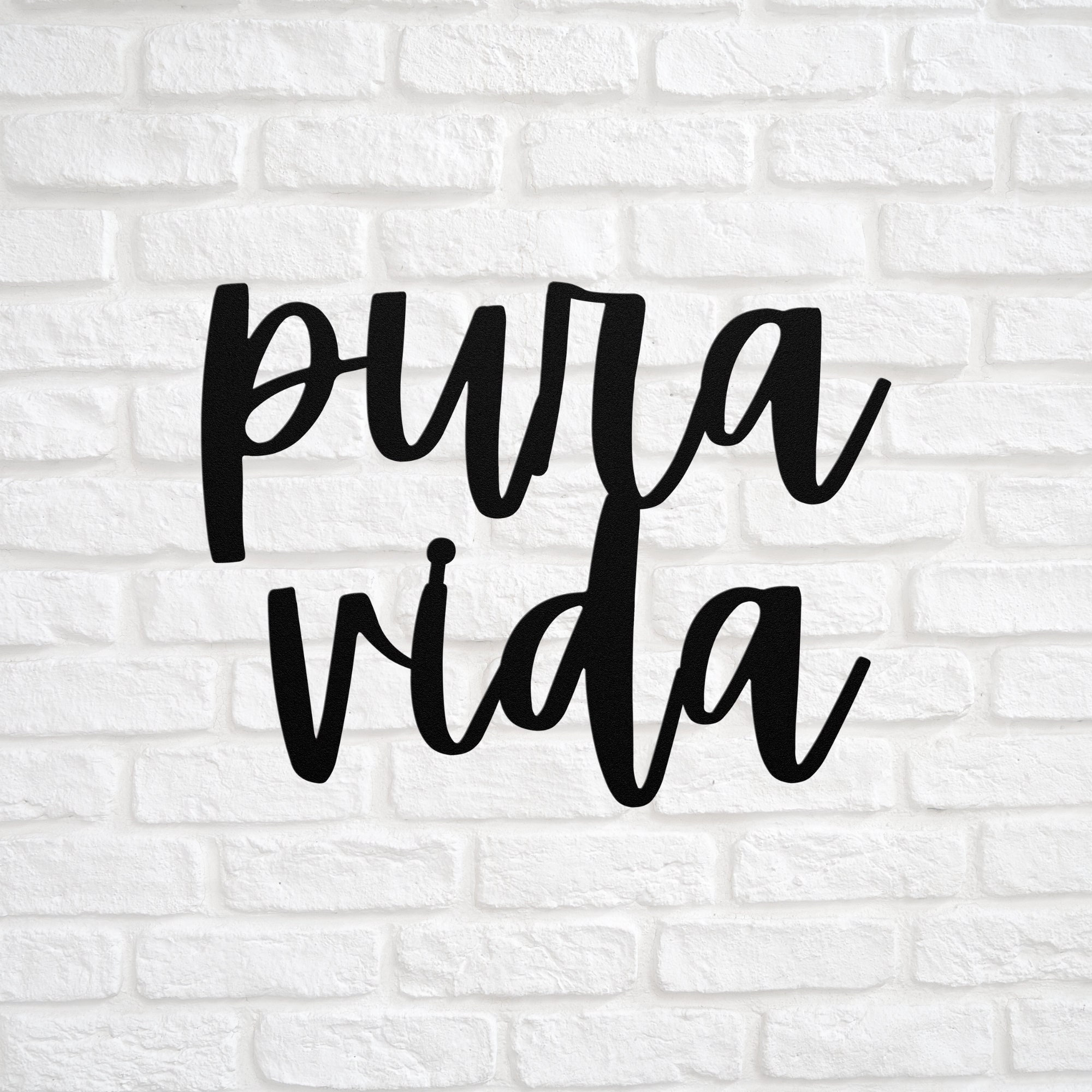 Pura Vida Metal Sign Costa Rican Espanol Travel Decor Spanish Mexican ...