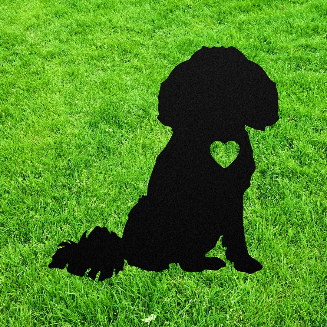 Personalized Cavachon Yard Statue Stake, Custom Dog Outdoor Garden Art ...