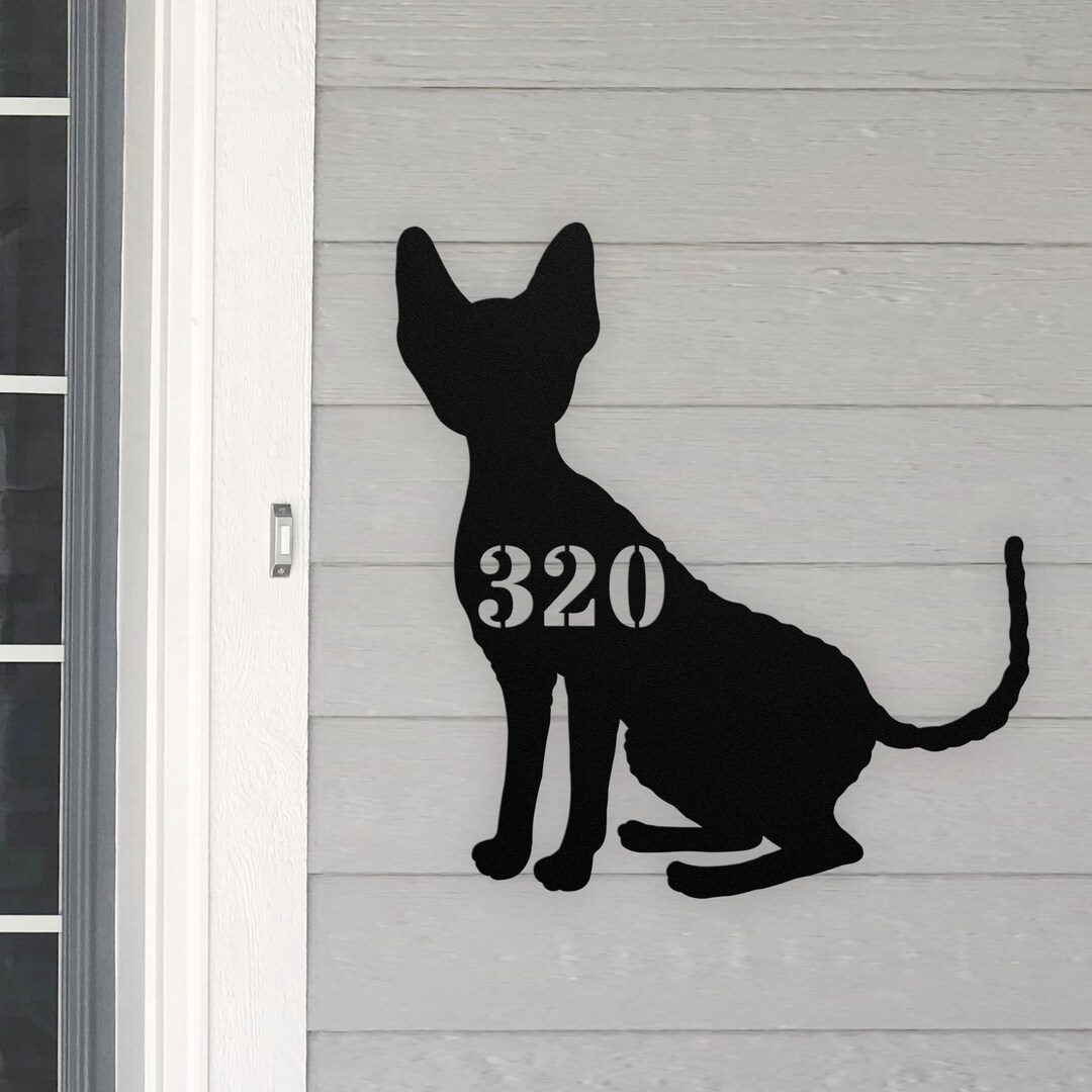 Personalized Cornish Rex Address House Number Sign Metal Wall Art ...