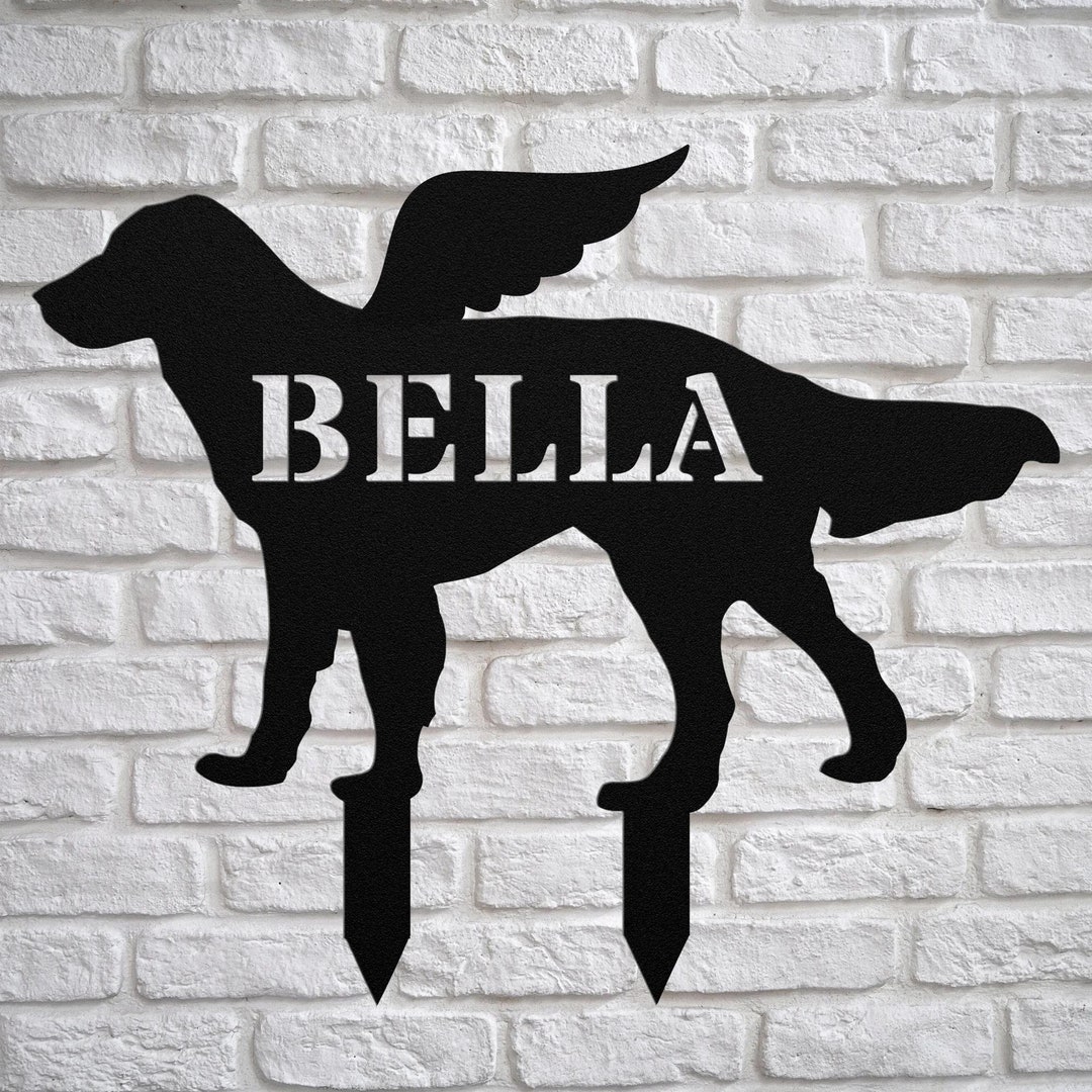 Golden Retriever Angel Wings Statue Figurine for Garden Stone Memorial ...