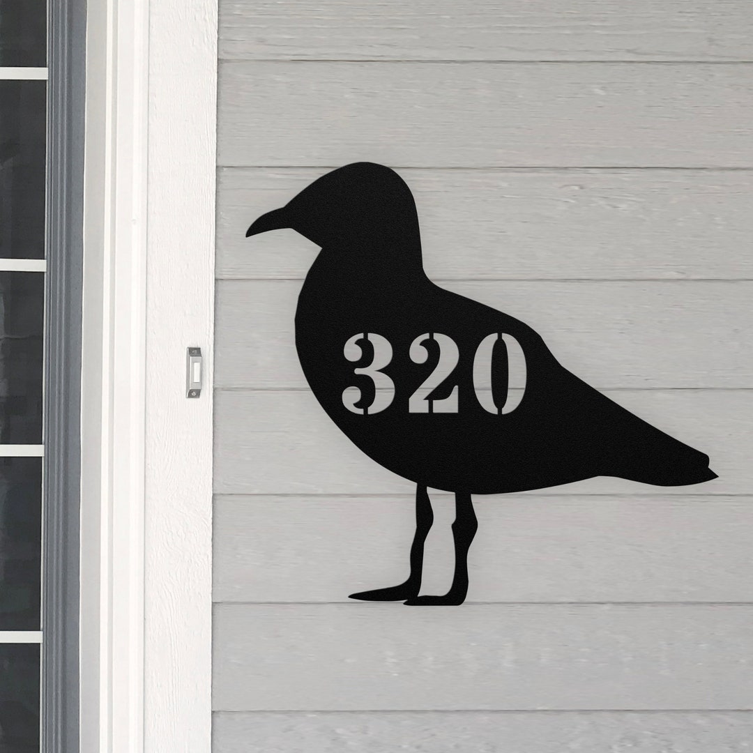 Personalized Seagull Address House Number Sign Metal Wall Art, Custom ...