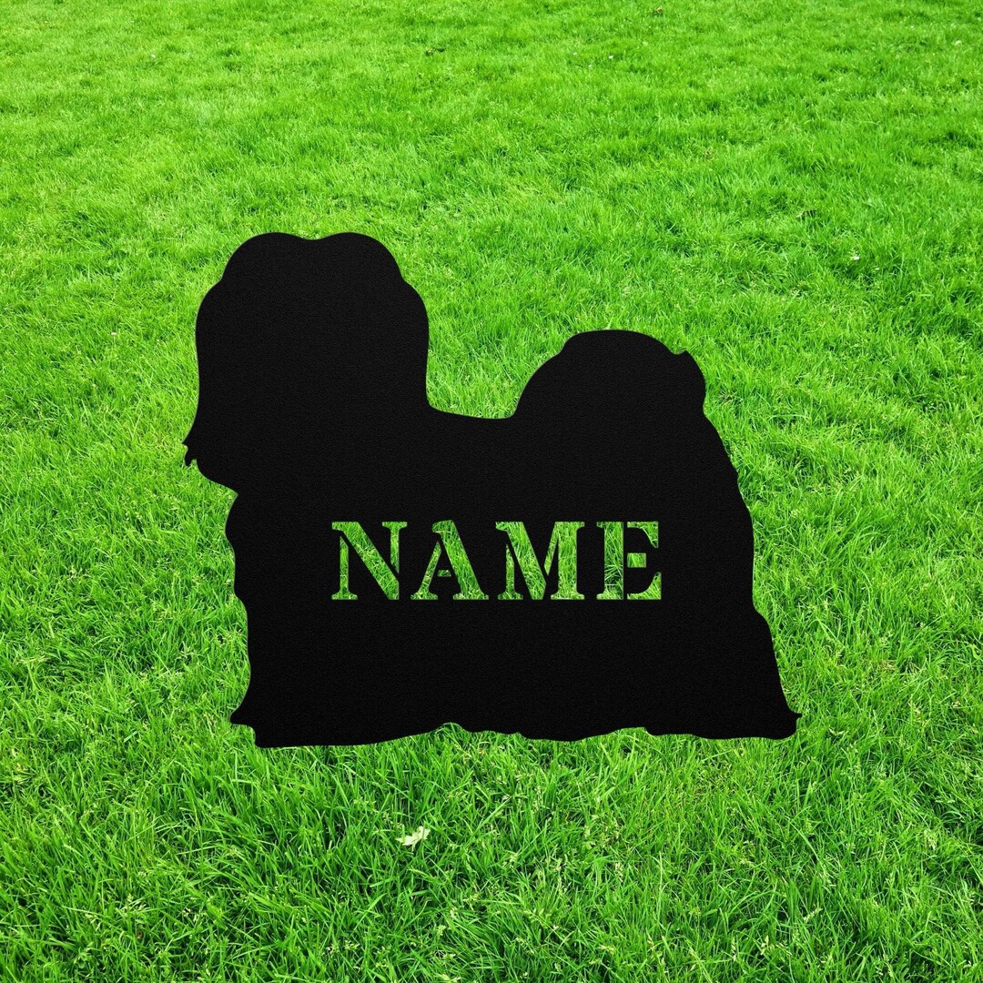 Lhasa Apso Yard Statue Stake Lhasa Apso Memorial Wind Chime Outdoor ...
