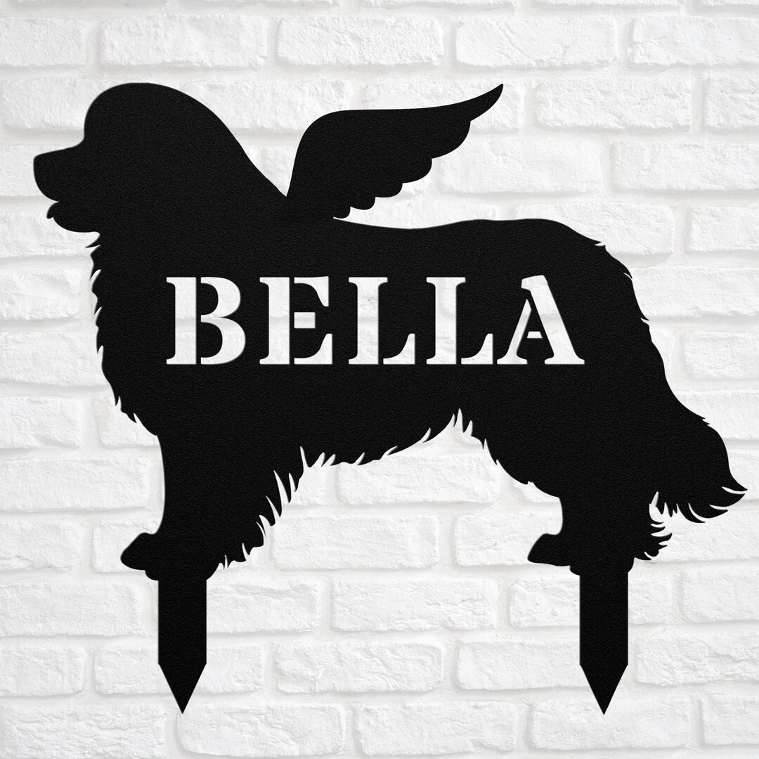 Newfoundland Dog Angel Wings Newfie Statue Grave Marker Figurine for ...