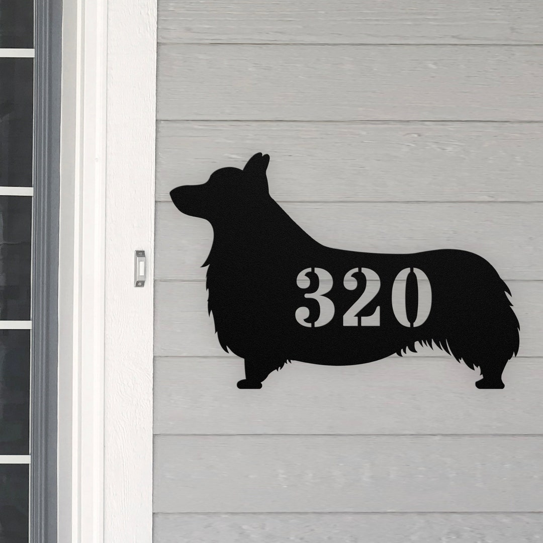 Personalized Pembroke Welsh Corgi Address House Number Sign Metal Wall ...